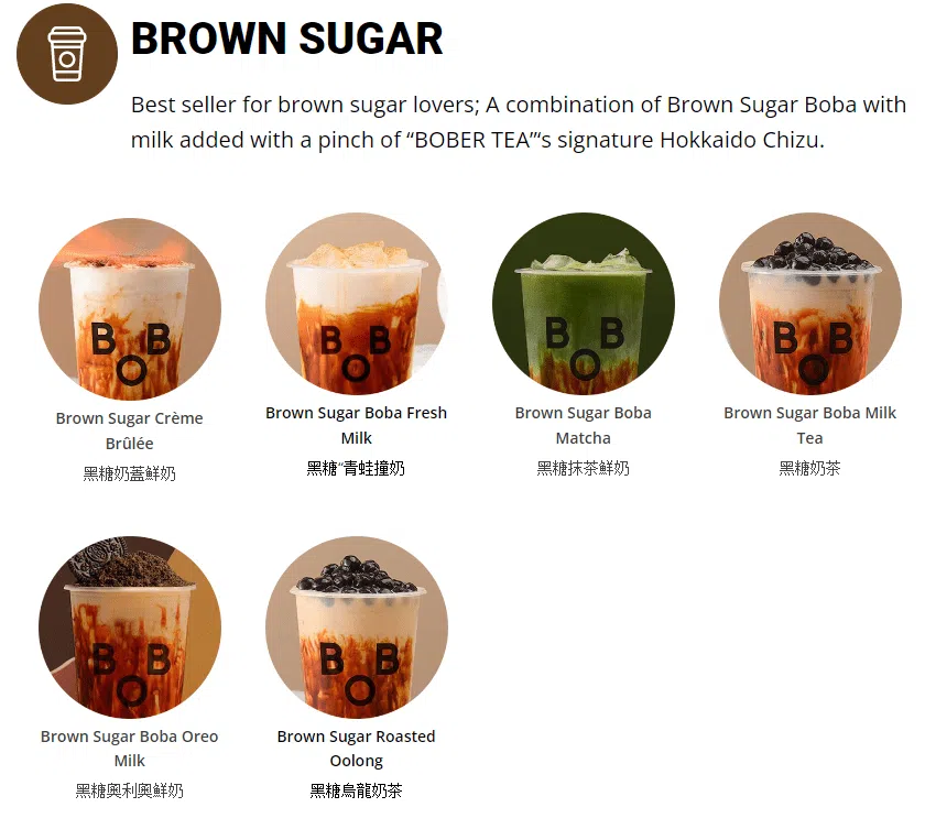 Bober Tea Menu & Price List Singapore Updated 2024 – SG Menuu