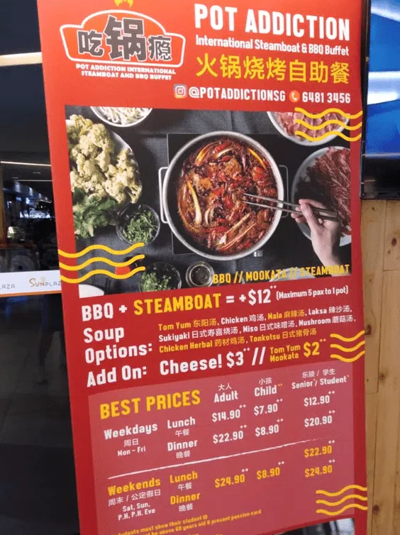 Pot Addiction Menu & Price List Singapore Updated 2024 – SG Menuu