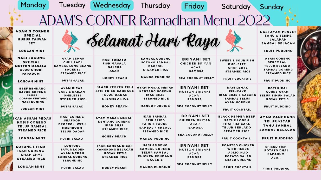 Adam’s Corner Menu & Price List Singapore Updated 2024 – SG Menuu